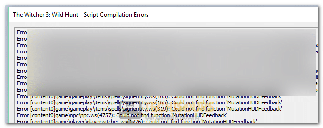 Cómo deshacerse de los errores de compilación de scripts de Witcher 3